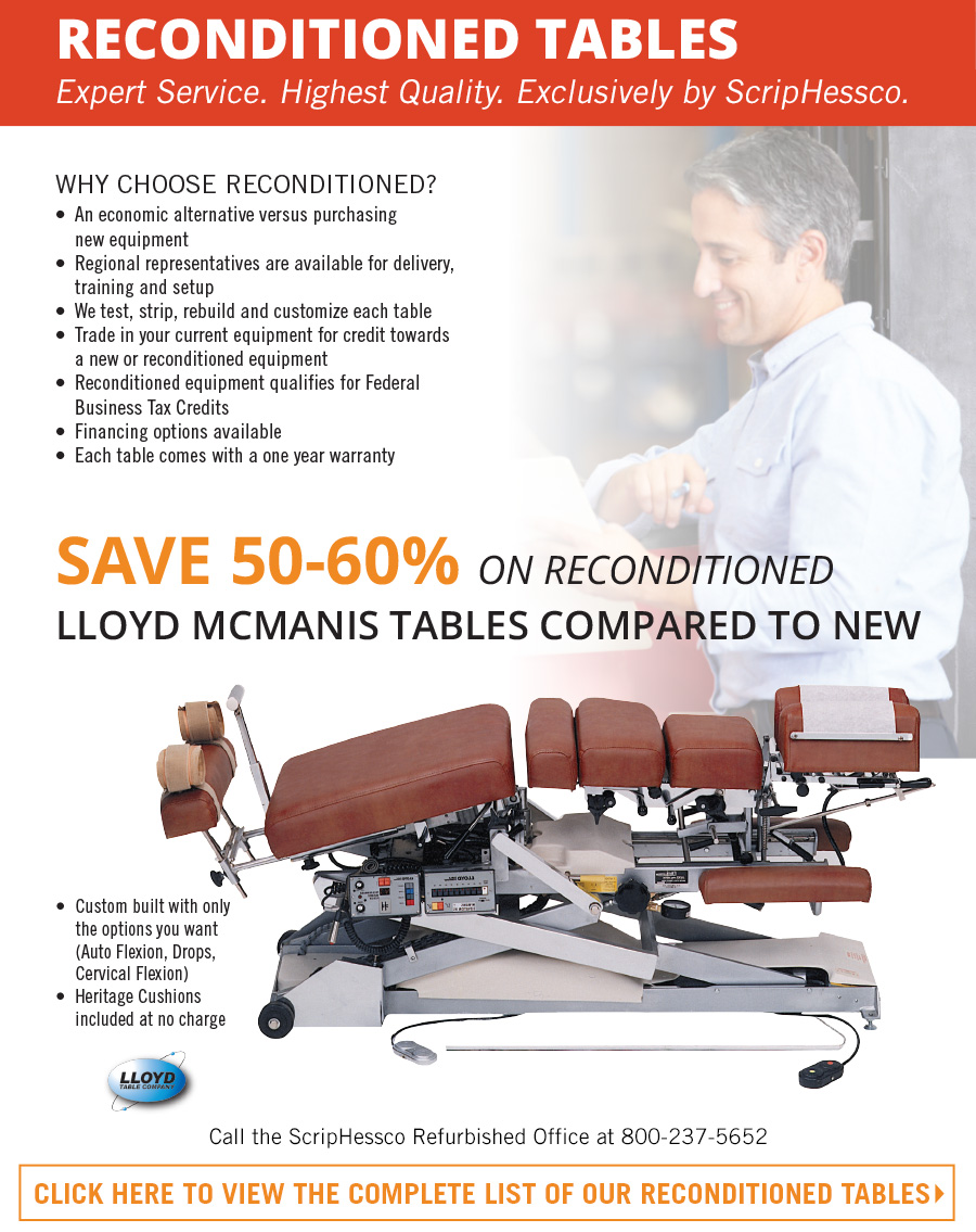Used Chiropractic Tables, Reconditioned & Refurbished Tables